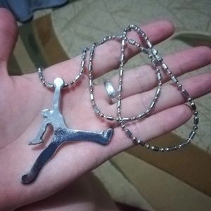 Accessories | 33 Jordan Jump Man Silver Chain Necklace | Poshmark